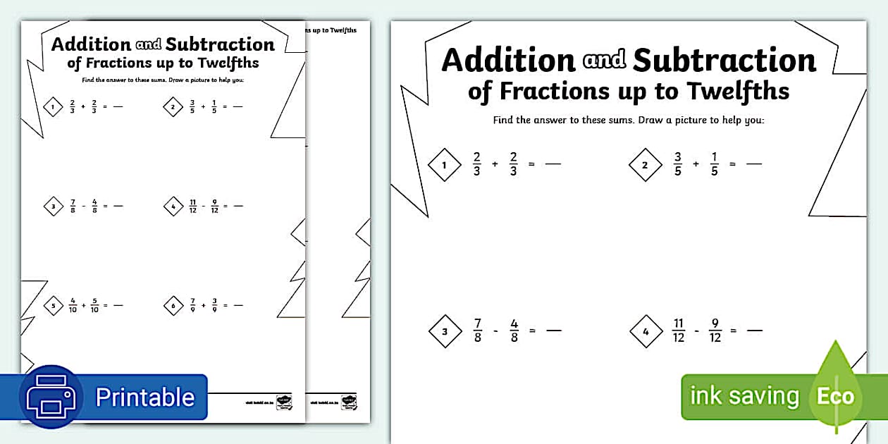Addition And Subtraction Of Fractions - Grade 6 - Maths