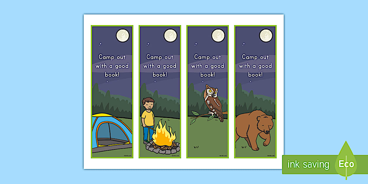 Camping Bookmarks | Love Your Library Month | Twinkl USA
