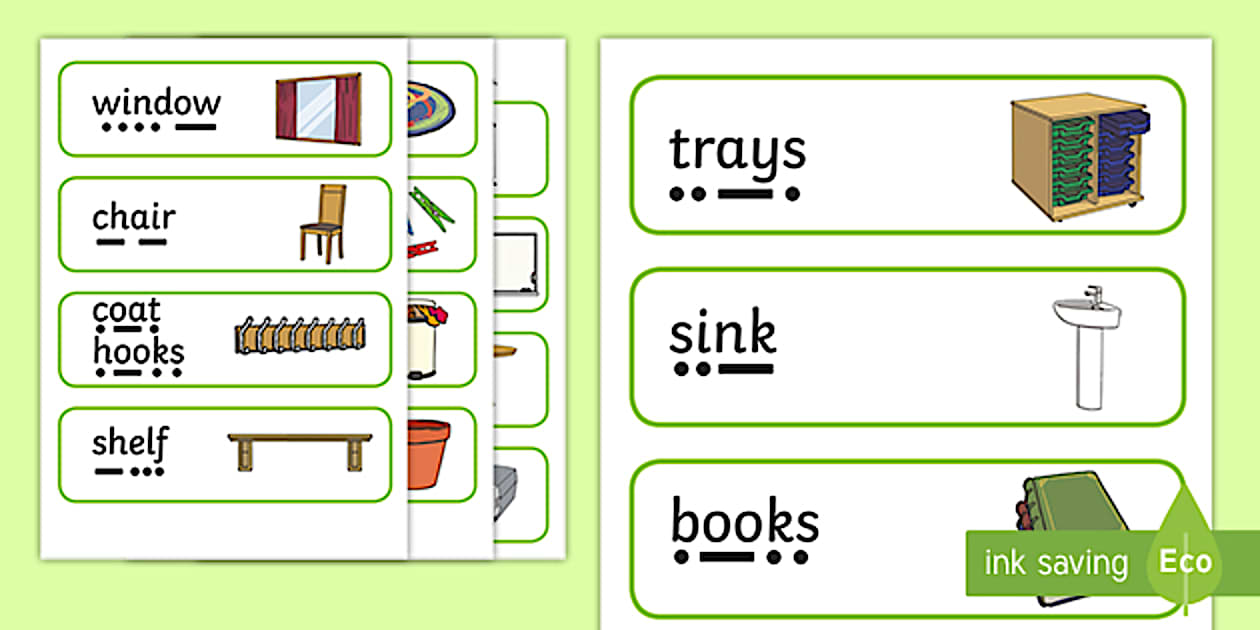 Phonics Classroom Objects Labels - With Sound Buttons