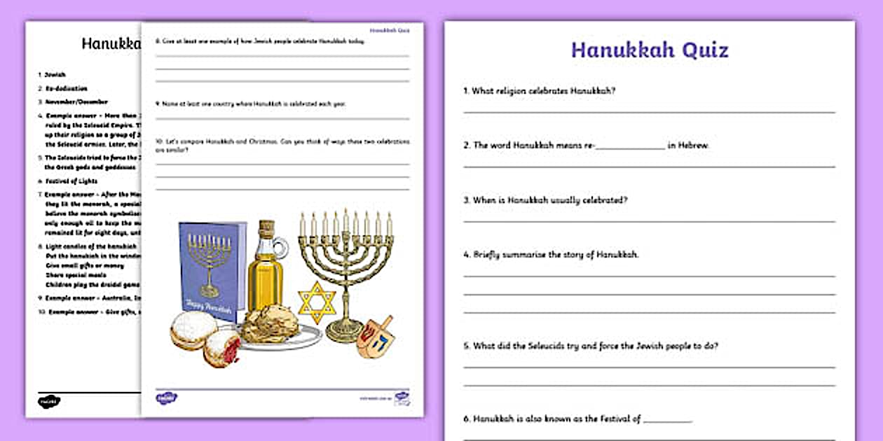 Crash Course Podcast Hanukkah Quiz (teacher made) - Twinkl