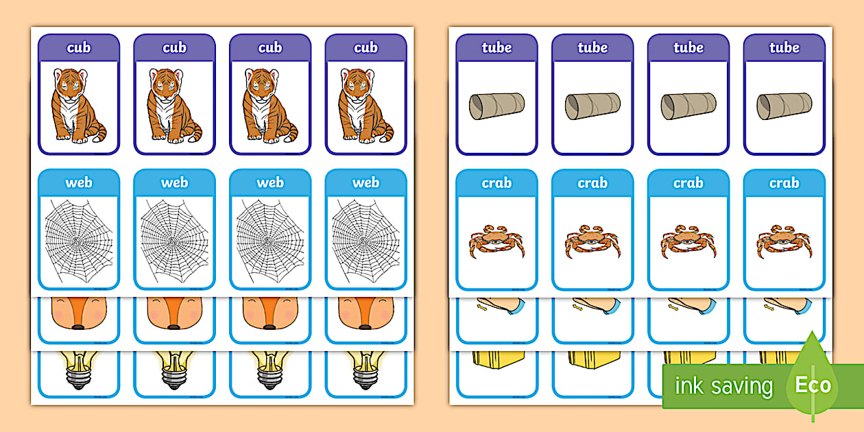 /b/ Final Sound Snap Card Game (teacher made) - Twinkl