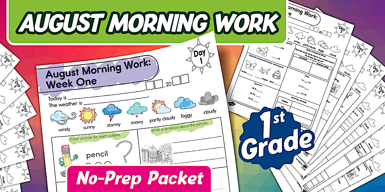First Grade August Morning Work Bundle (Teacher-Made)