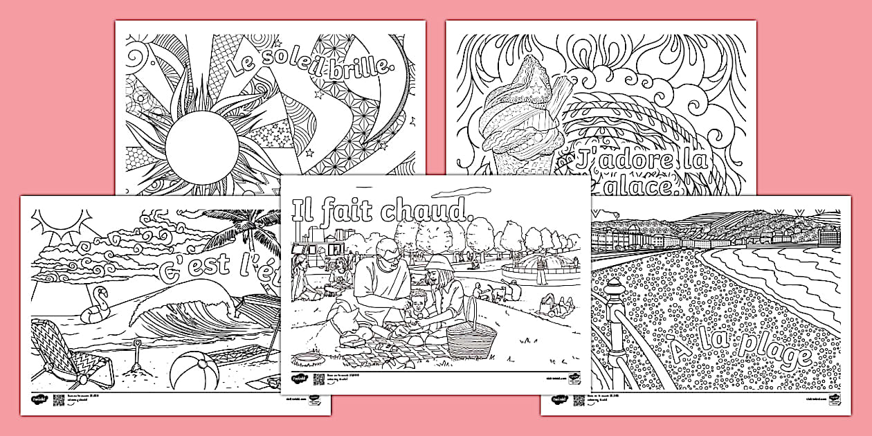 👉 French: Summer Mindfulness Colouring - Twinkl - KS2