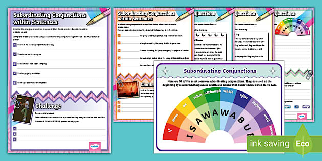 KS2 Subordinating Conjunctions Practice Worksheets - Twinkl