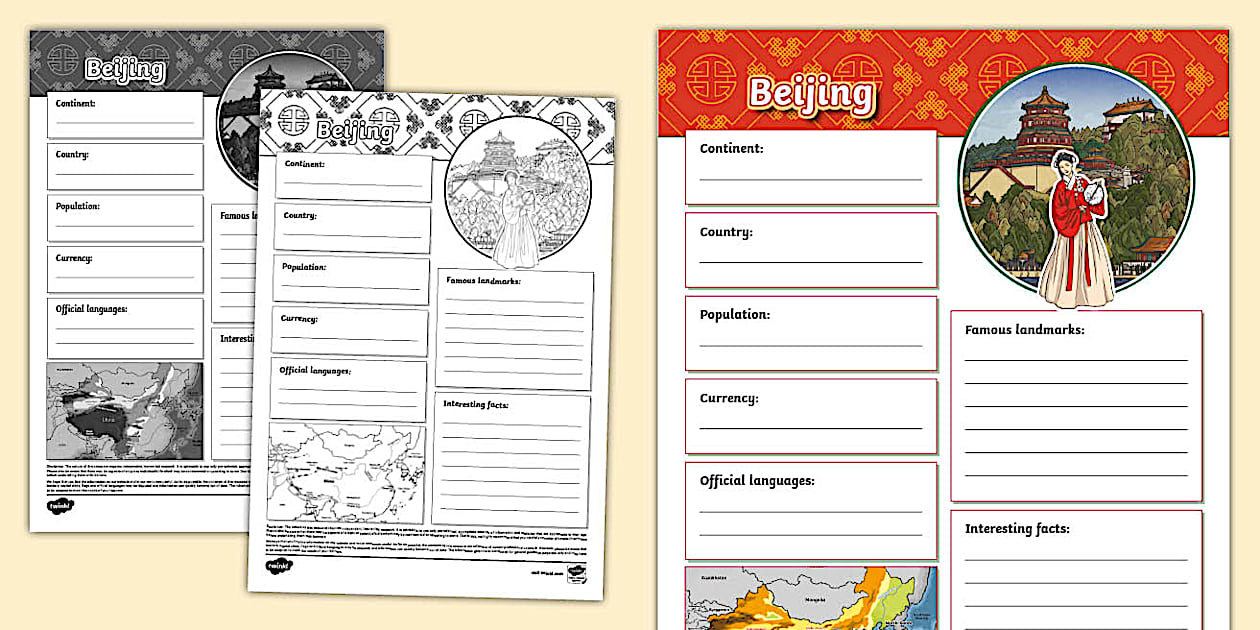 Beijing Fact File Template (teacher made) - Twinkl
