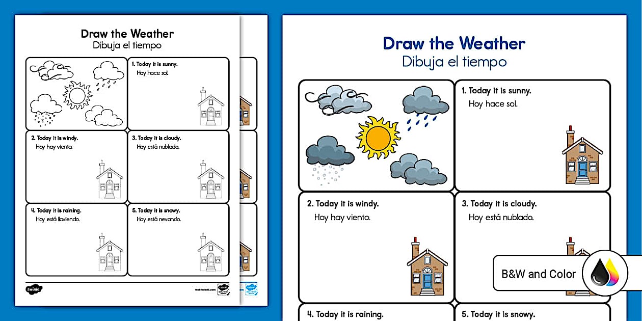 Draw the Weather Activity - English/Spanish | Twinkl USA