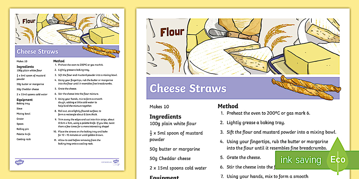 Cheese Straws Recipe (Hecho por educadores) - Twinkl