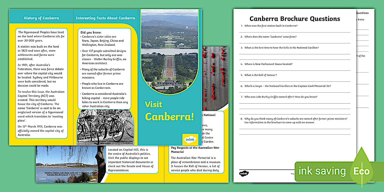 Canberra Reading Comprehension Brochure - Year 3-4 HASS