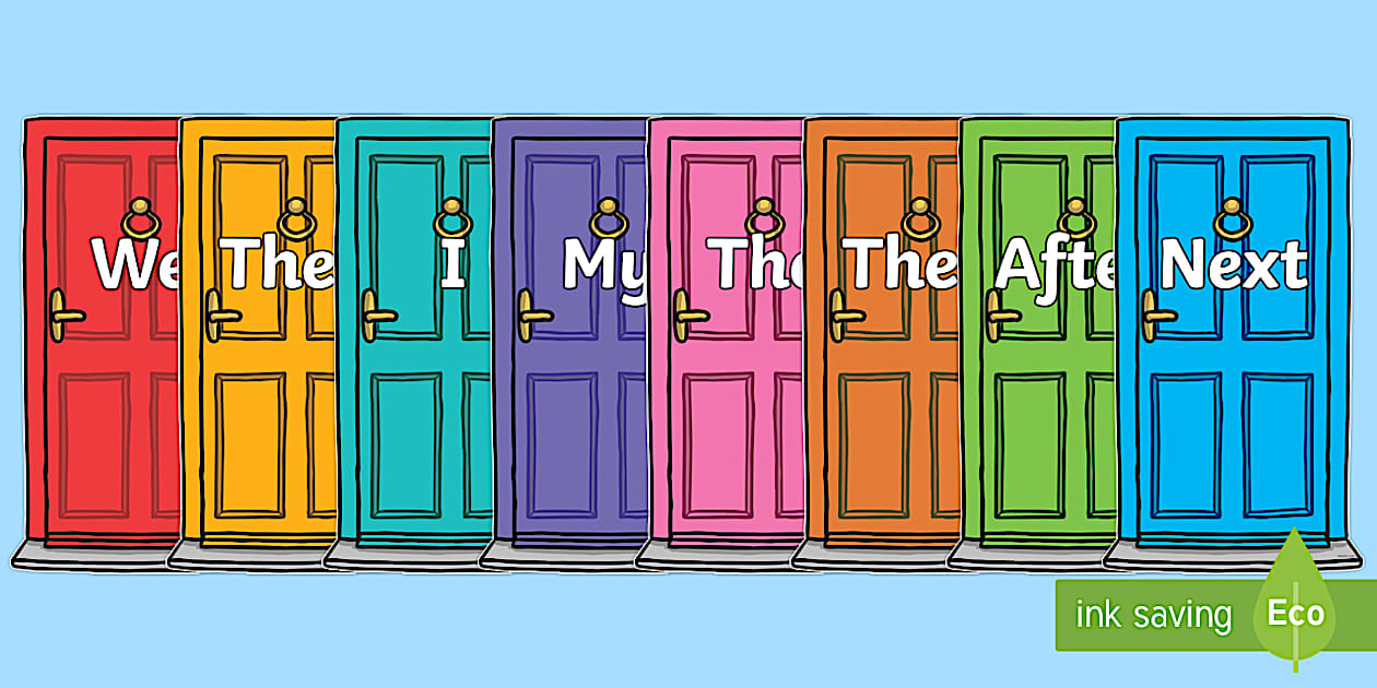 Sentence Openers on Doors (teacher made) - Twinkl