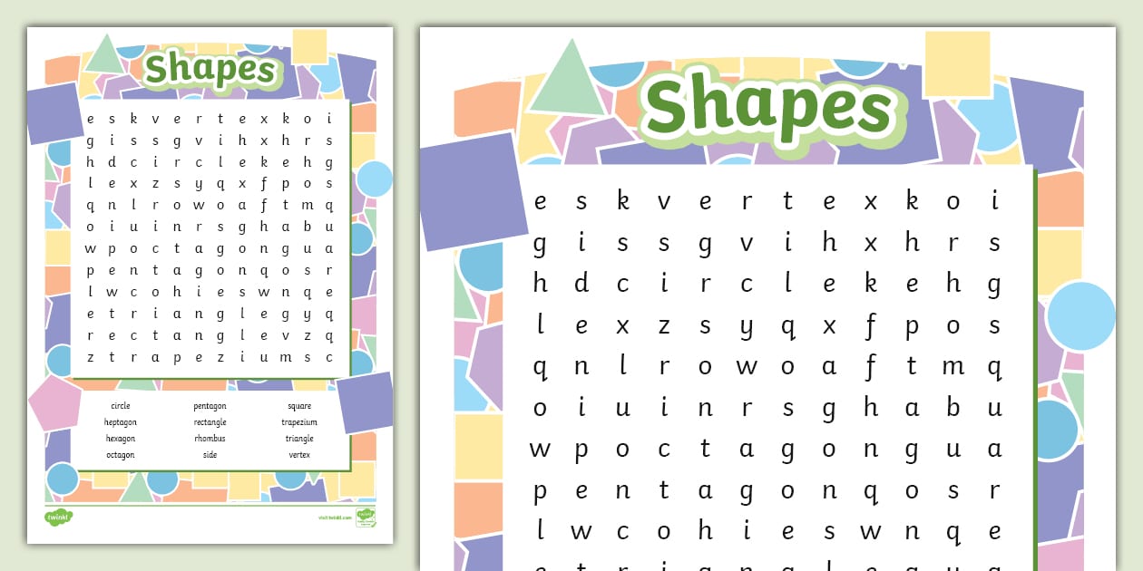 👉 KS2 Shapes Word Search - Maths - Geometry - Twinkl