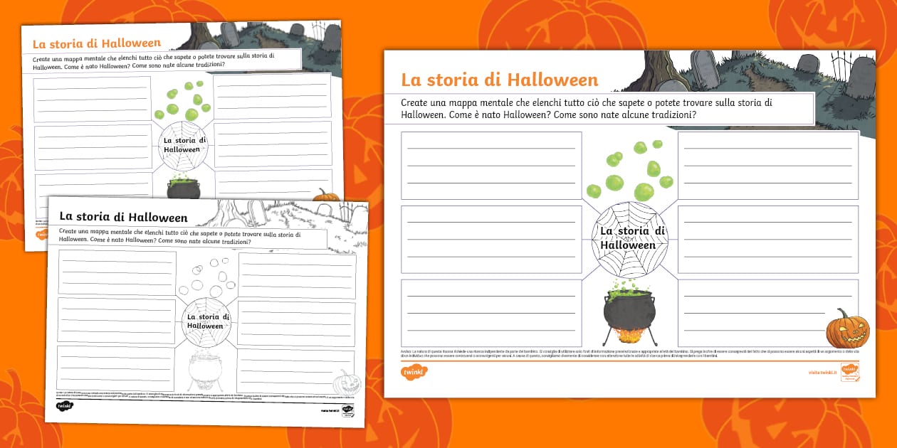 Mappa Mentale: La storia di Halloween (professor feito)