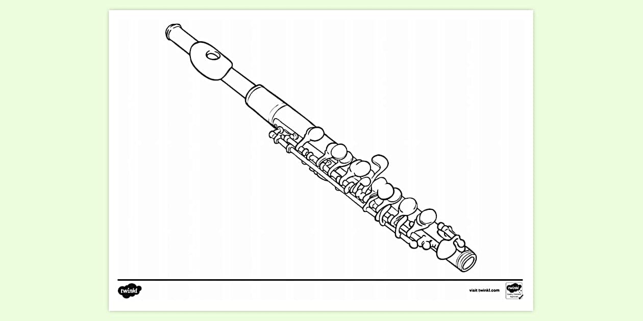 Piccolo Music Instrument Colouring Sheet | Colouring Sheets