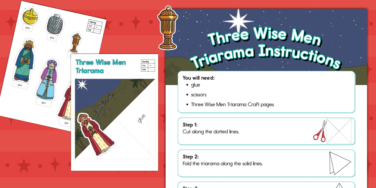 Three Wise Men Triarama Craft - Twinkl