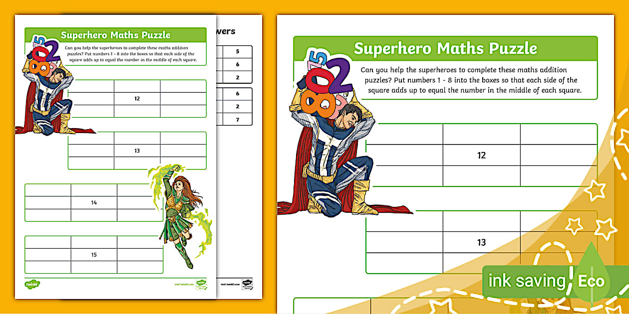 👉 Superhero Maths Puzzle | Parent Home Teaching Support