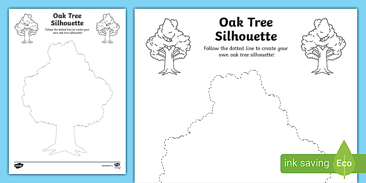 Oak Tree Silhouette Drawing Activity
