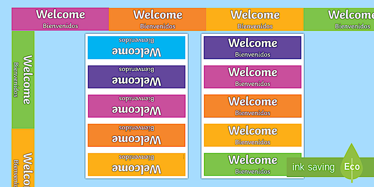 Welcome A3 Display Borders English/Spanish - Welcome Display Border