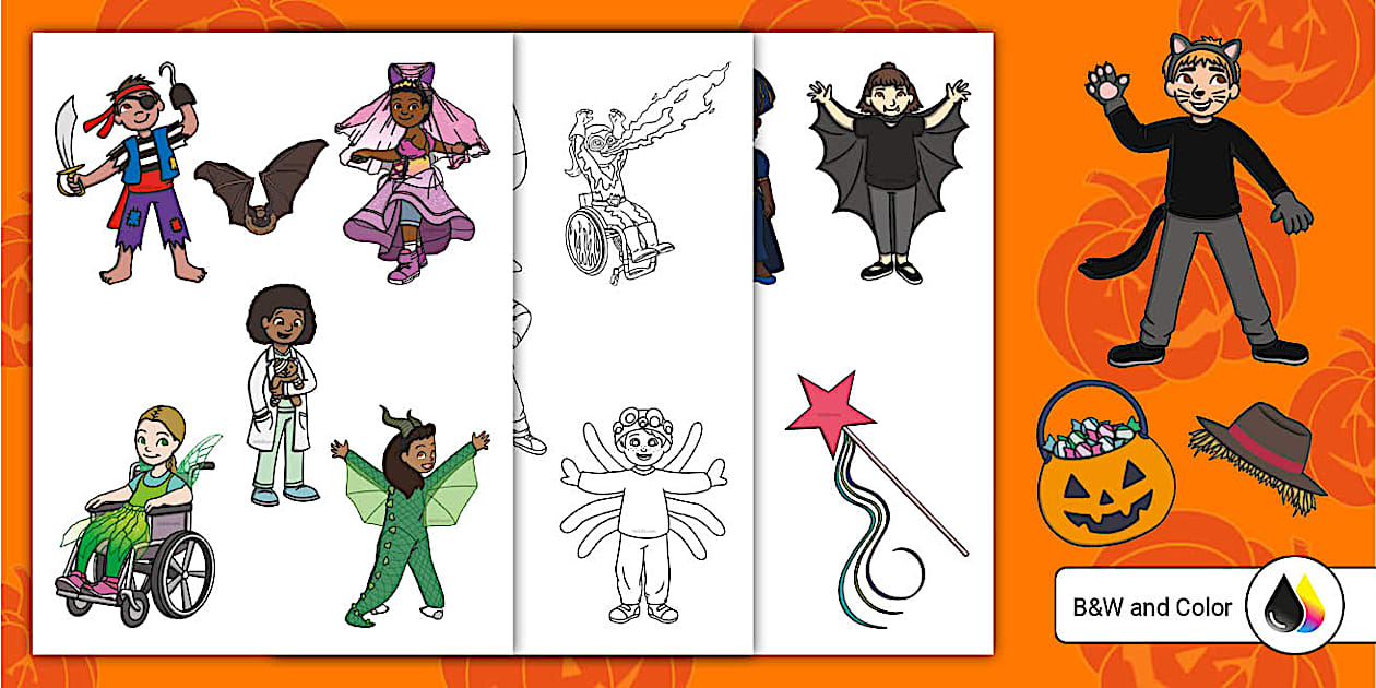 Halloween Costume Shop Dramatic Play Cutouts - Twinkl