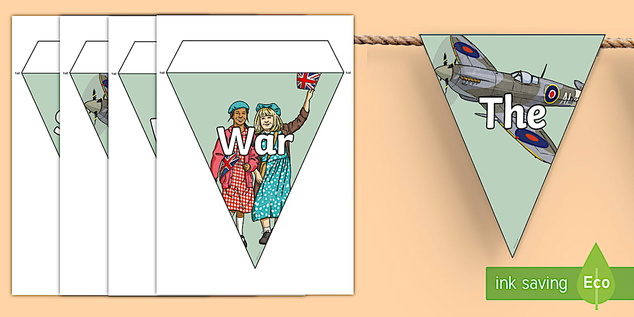 Second World War Display Bunting (teacher made) - Twinkl