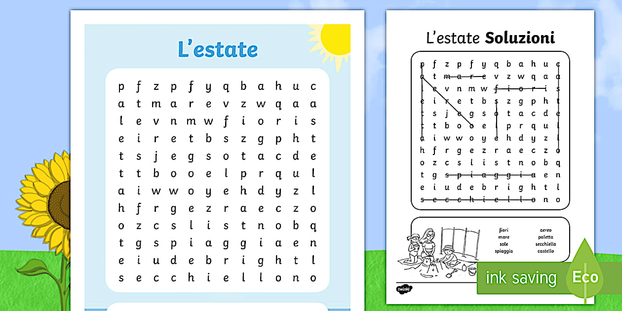 L'estate Parole Intrecciate (teacher made) - Twinkl