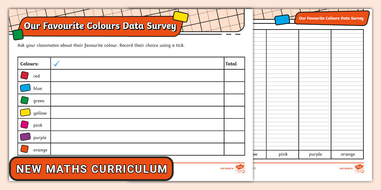 My Favourite Colour Data Survey | Twinkl Ireland - Twinkl