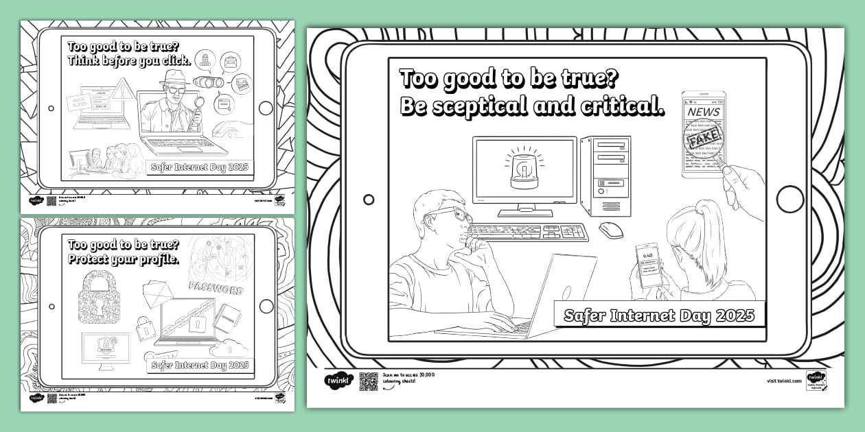 Safer Internet Day Mindfulness Colouring Pages - Computing