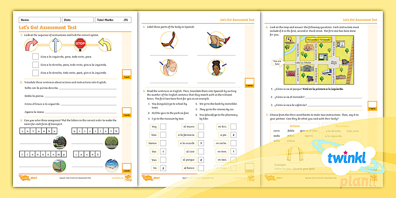 👉 Spanish: Let's Go!: Year 4 Assessment Test