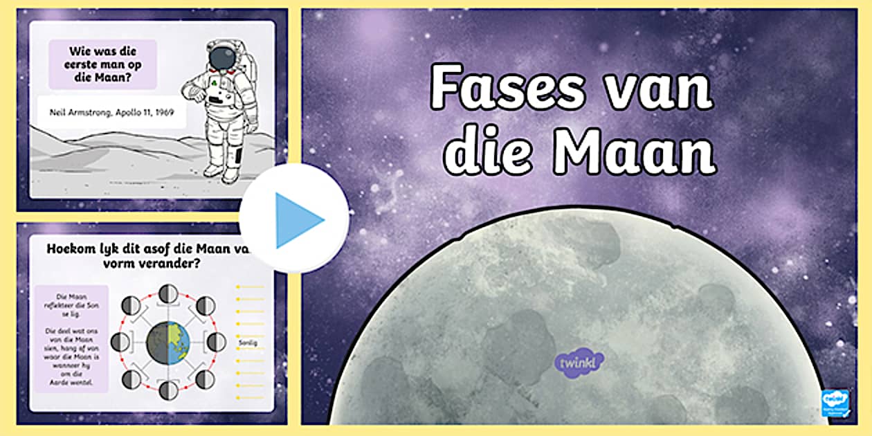 Fases van die Maan PowerPoint (teacher made) - Twinkl