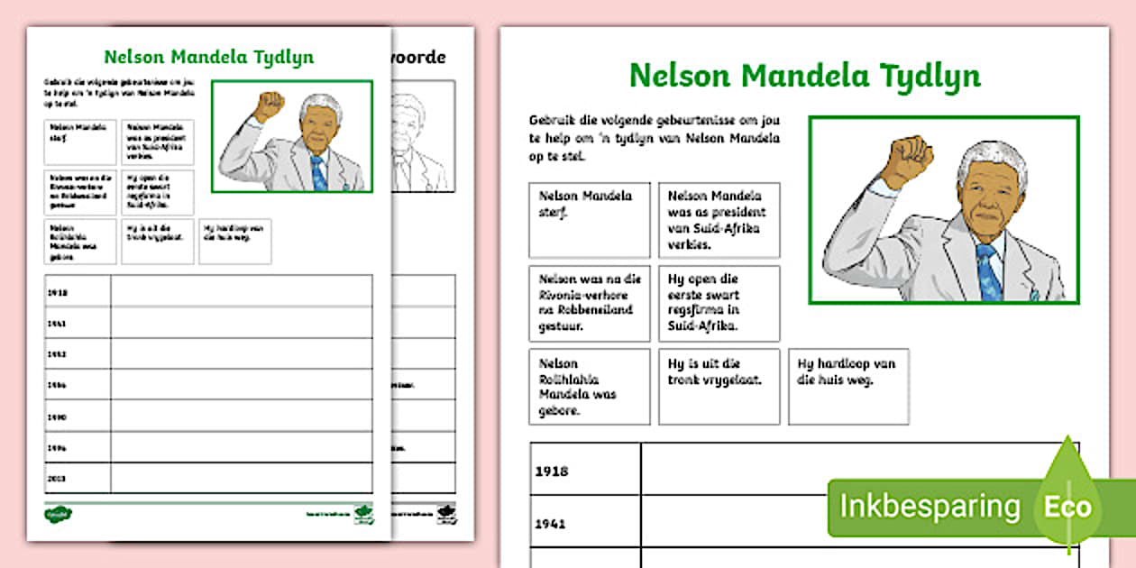 Nelson Mandela Tydlyn Aktiwiteit (teacher made) - Twinkl