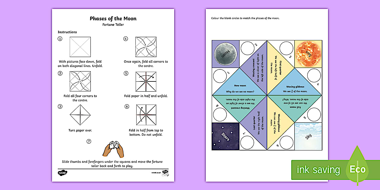 Fortune Teller - Phases of the Moon Template (Teacher-Made)