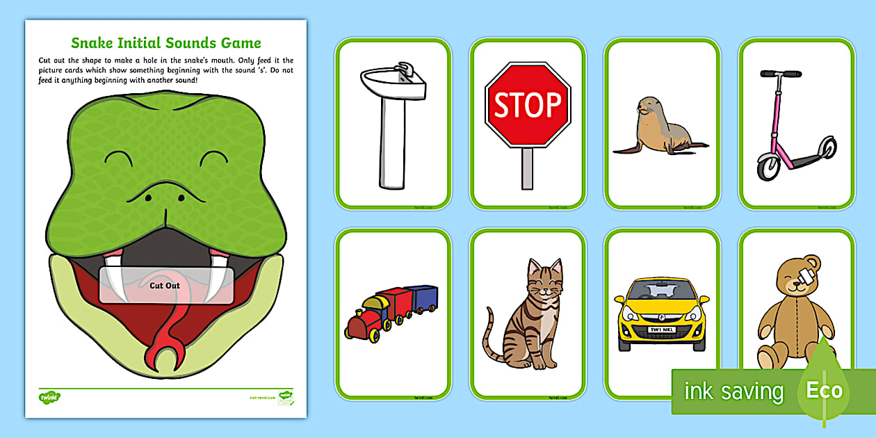 Snake Initial Sounds Game: Letter s (Teacher-Made) - Twinkl