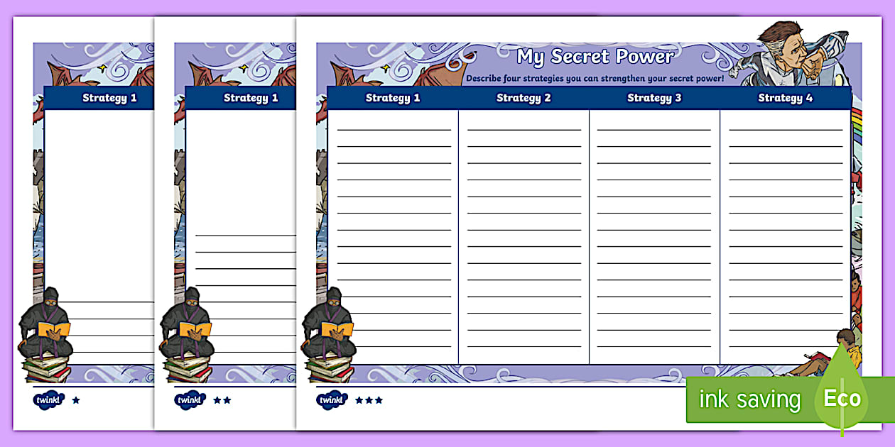 My Secret Power Strategies Differentiated Worksheet - Twinkl