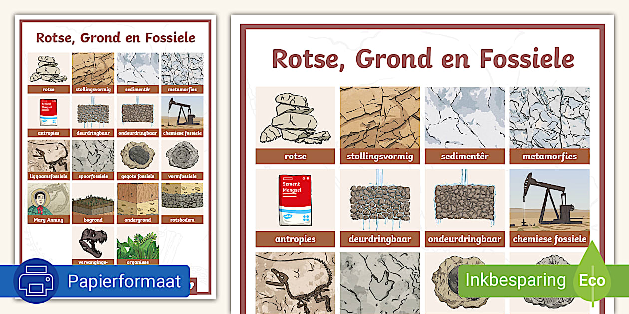 Rotse, Grond en Fossiele Woordrooster (teacher made)
