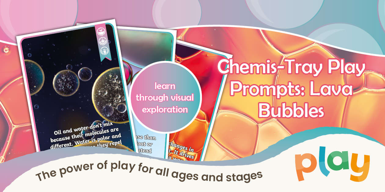 Chemis-Tray Science Play Prompt Display Posters Lava Bubbles