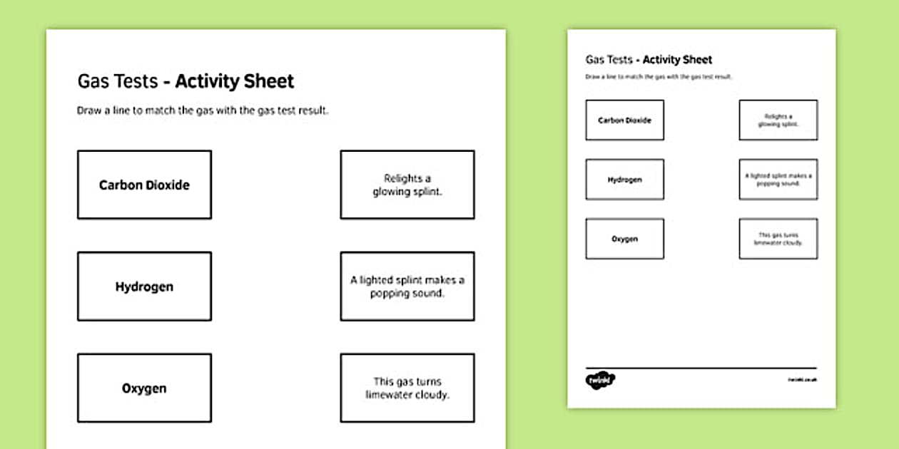 Editable Gas Tests Match and Draw (teacher made) - Twinkl