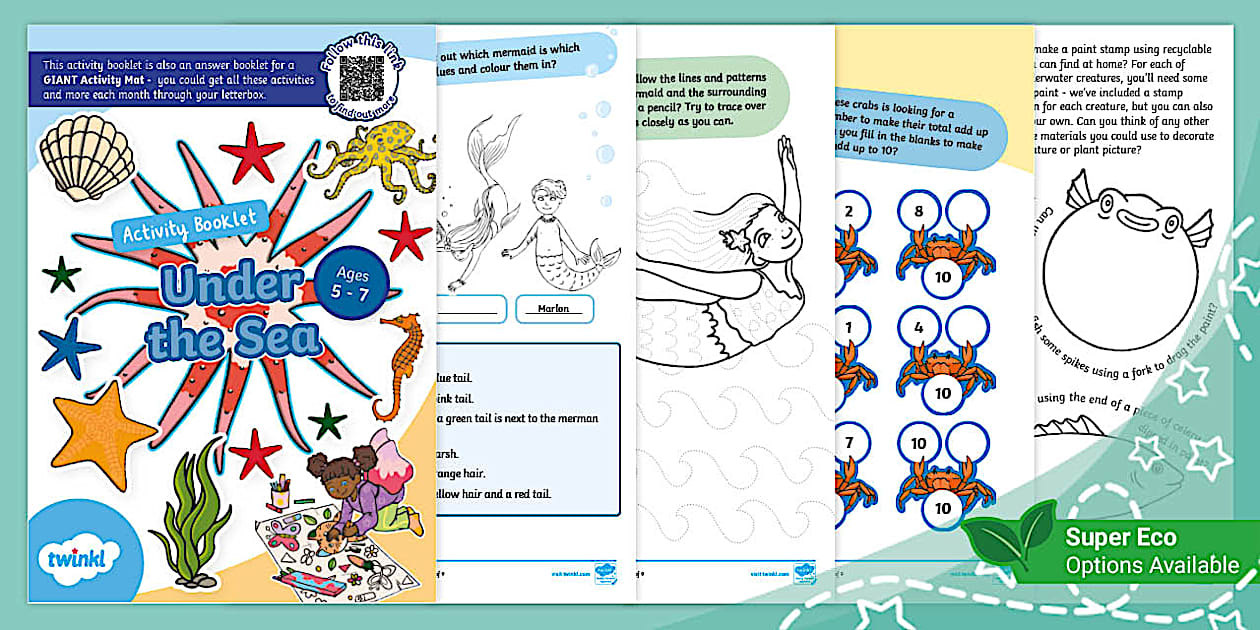 Under the Sea Activity Booklet (Ages 5 - 7) (teacher made)