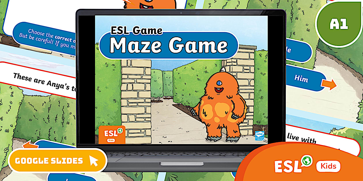 Pronouns Maze Game for ESL Kids