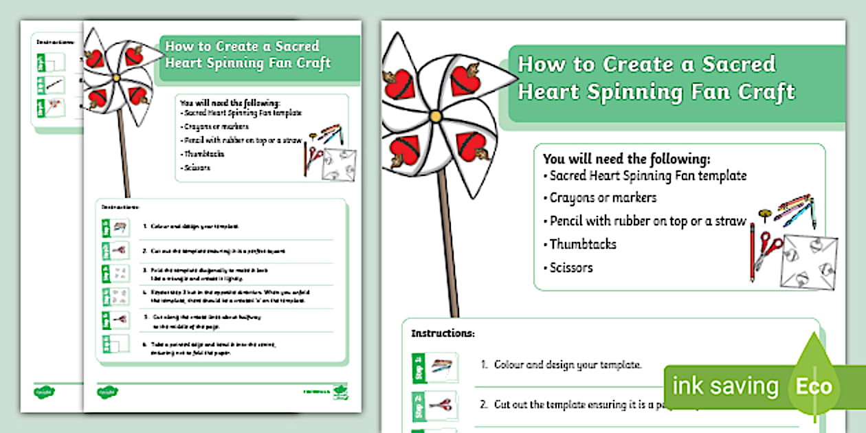 The Feast of Sacred Heart Spinning Top Craft Instructions