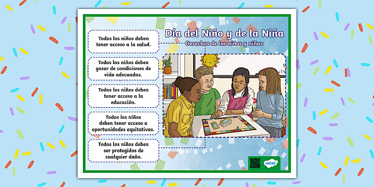 Cartel: Día del Niño y de la Niña y sus derechos