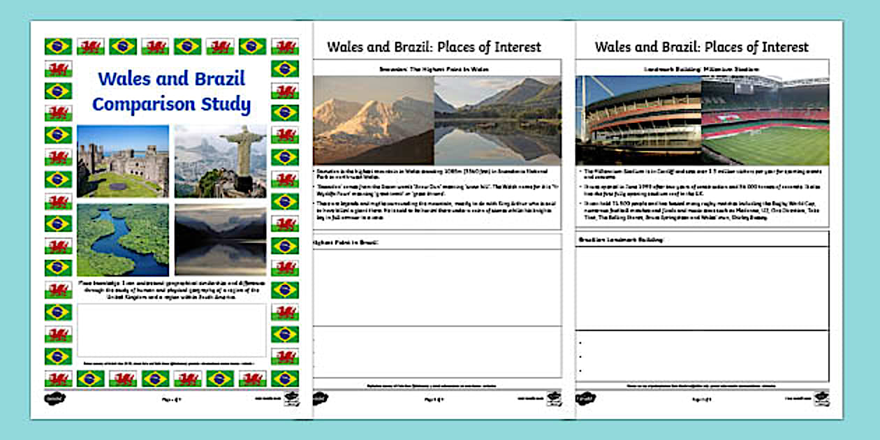 Editable Wales and Brazil Comparison Study Research Booklet