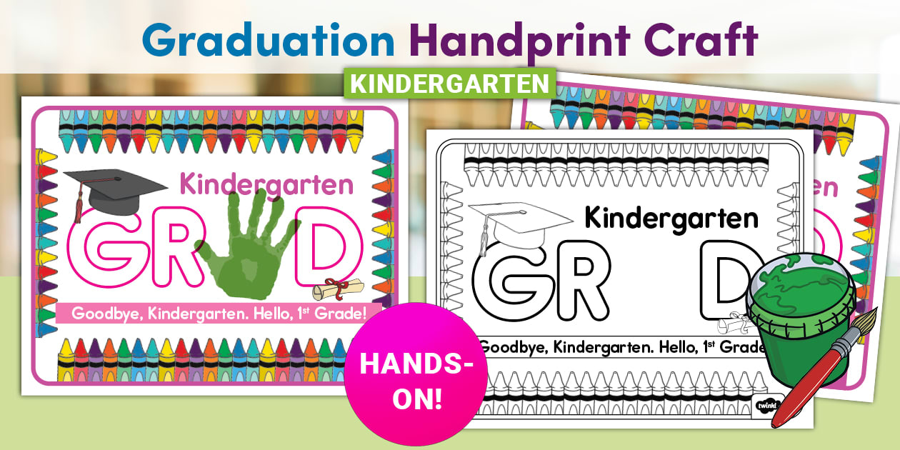 Kindergarten Graduation Handprint Keepsake Craft - Twinkl