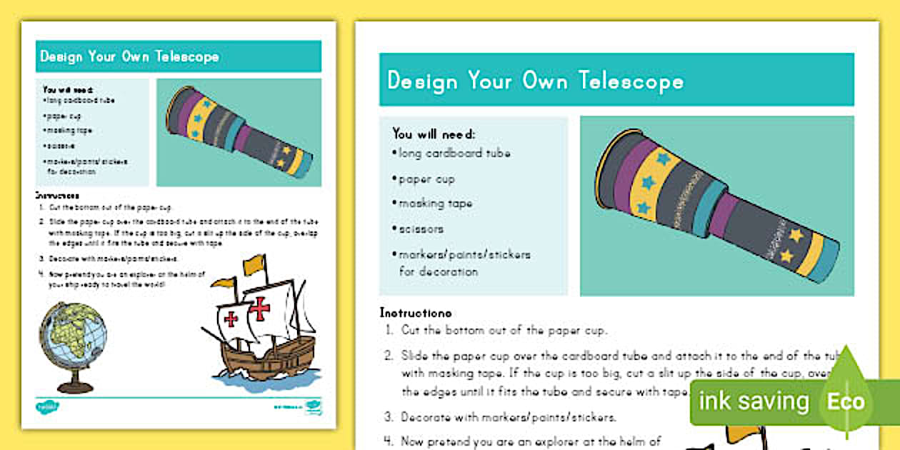 Telescope Craft Instructions (teacher made) - Twinkl