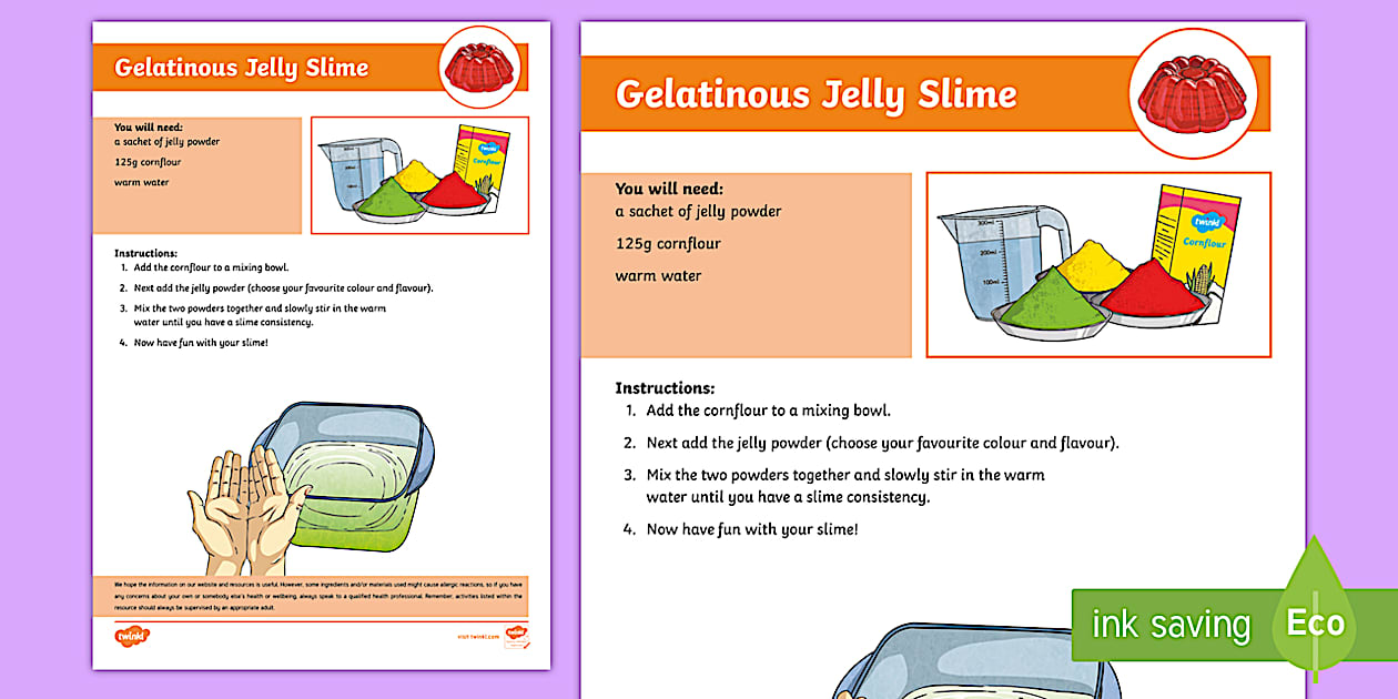 Gelatinous Jelly Slime Craft Instructions (teacher made)