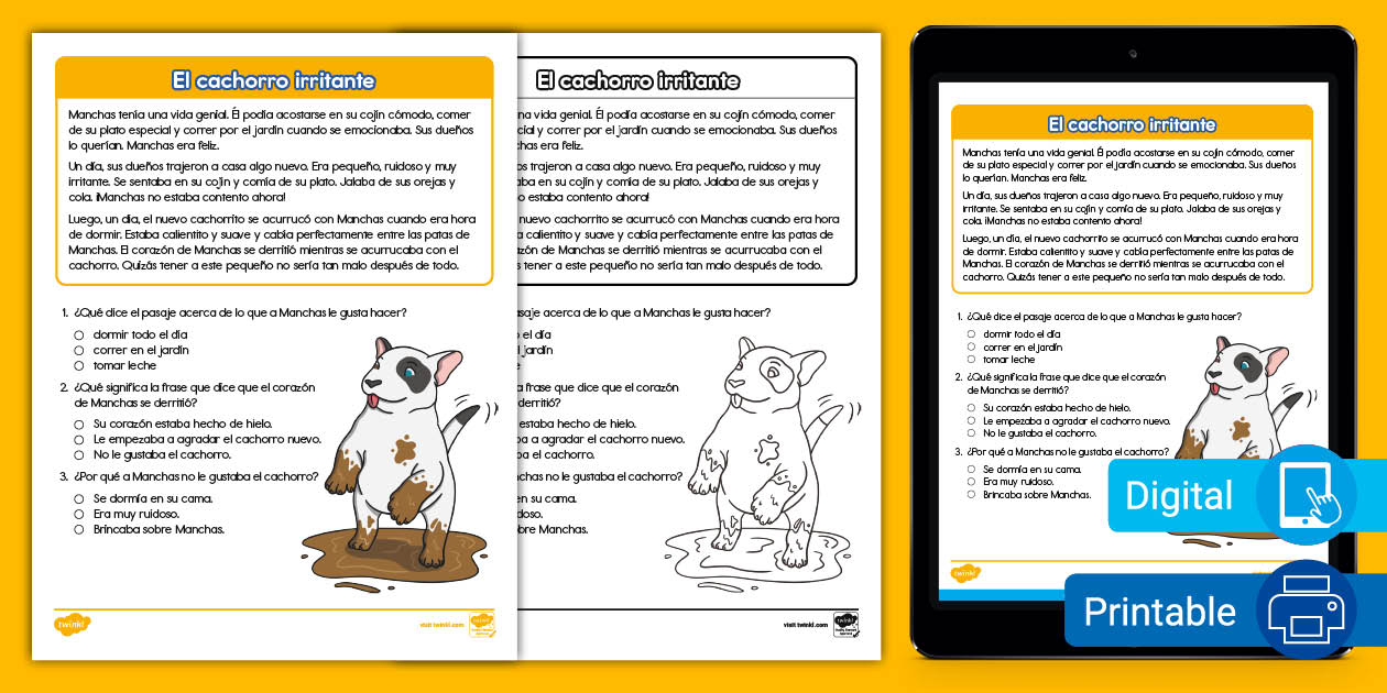 Actividad de comprensión de lectura de ficción para segundo grado: El ...