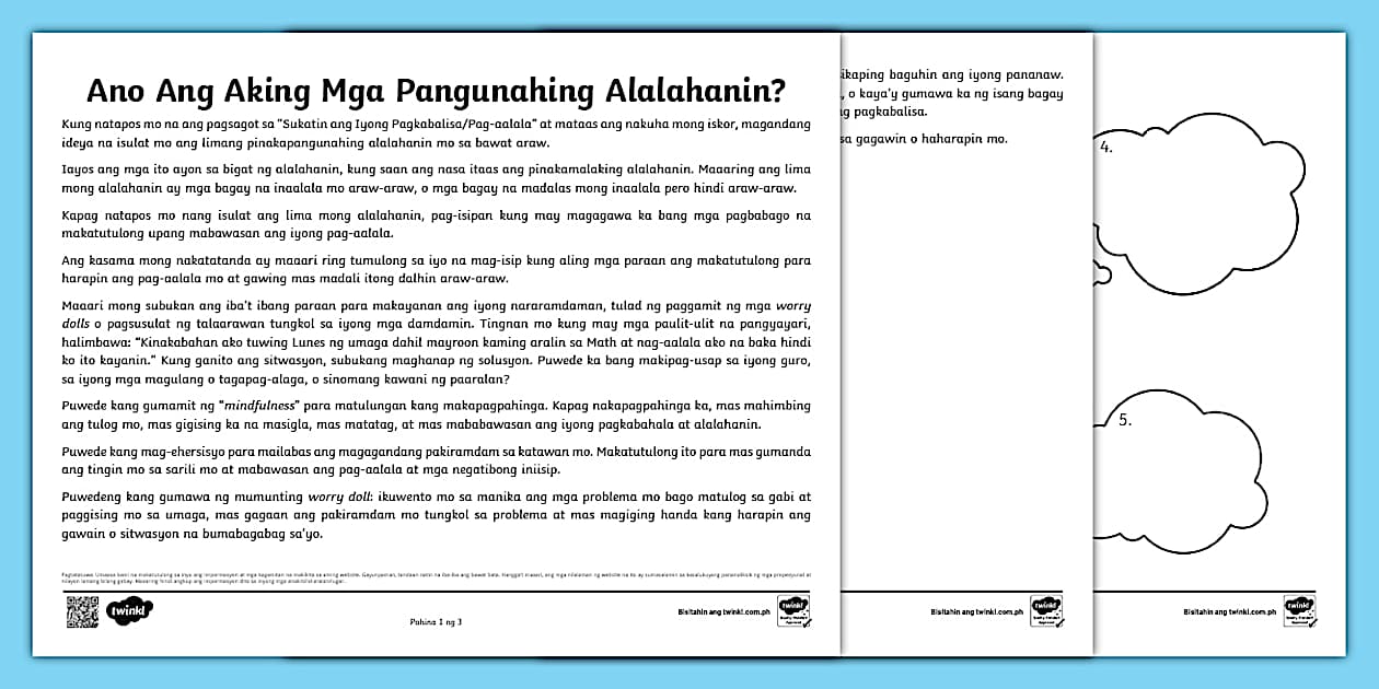 Ang Aking Mga Pangunahing Alalahanin |Grades 4-6 | Twinkl PH