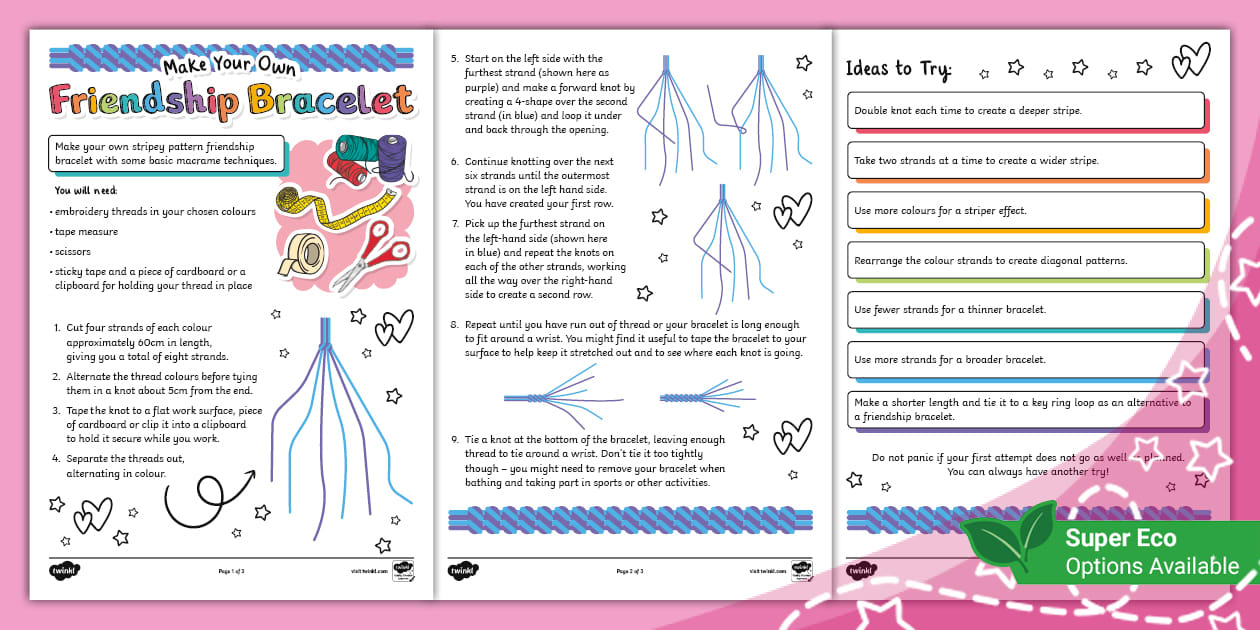 Make Your Own Friendship Bracelet (Teacher-Made) - Twinkl
