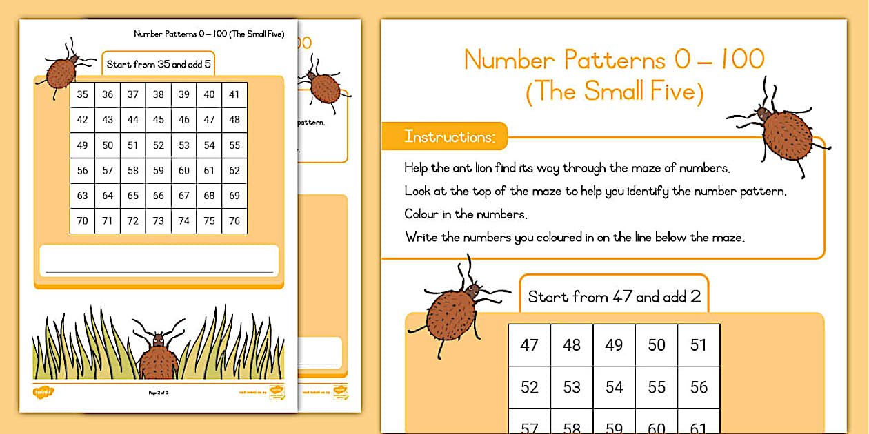 Grade 1 Maths: Number Patterns: Mixed 0-100 (teacher made)