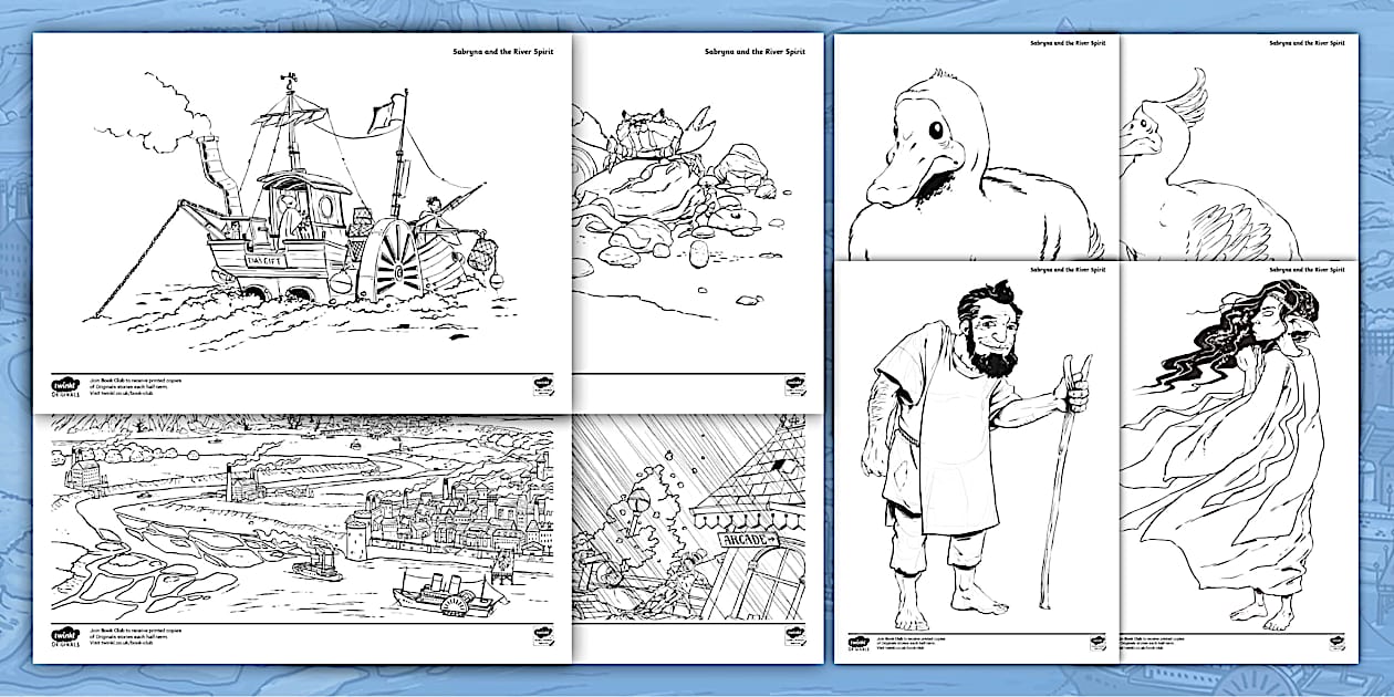 Sabryna and the River Spirit KS2 Colouring Pages