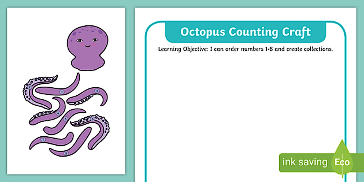 Octopus Counting Craft (teacher made) - Twinkl