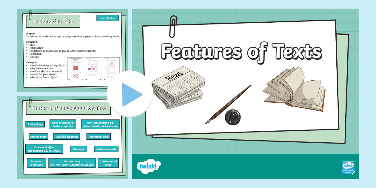 Features of Texts PowerPoint (teacher made) - Twinkl
