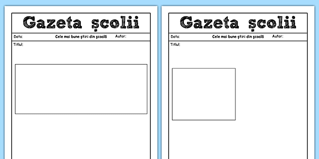 Gazeta școlii - Pagină de scris (teacher made) - Twinkl